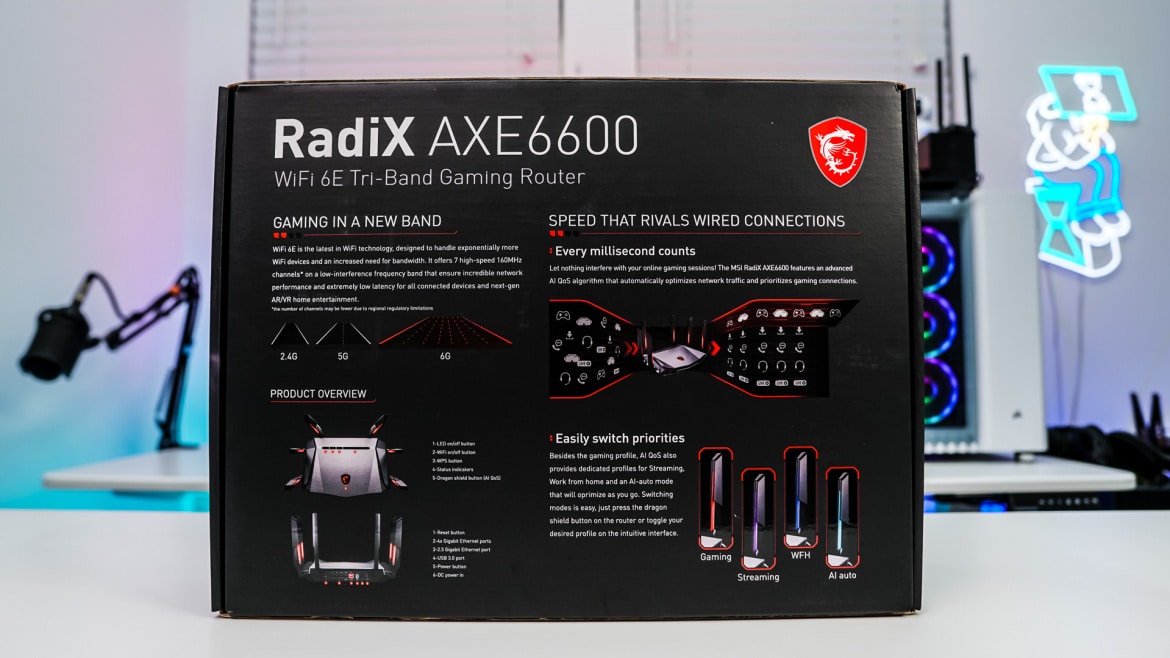 MSI RadiX AXE6600 WiFi 6E Tri-Band Gaming Router Review ...